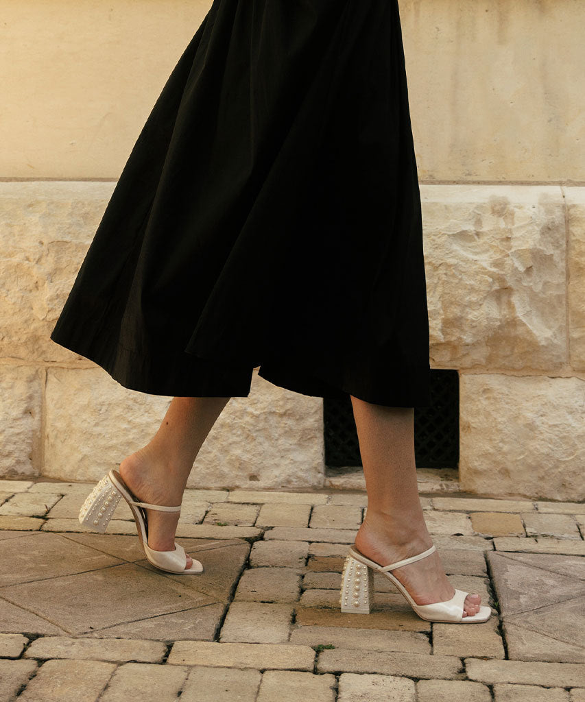 JEMMY PEARL HEELS VANILLA SILK – Dolce Vita