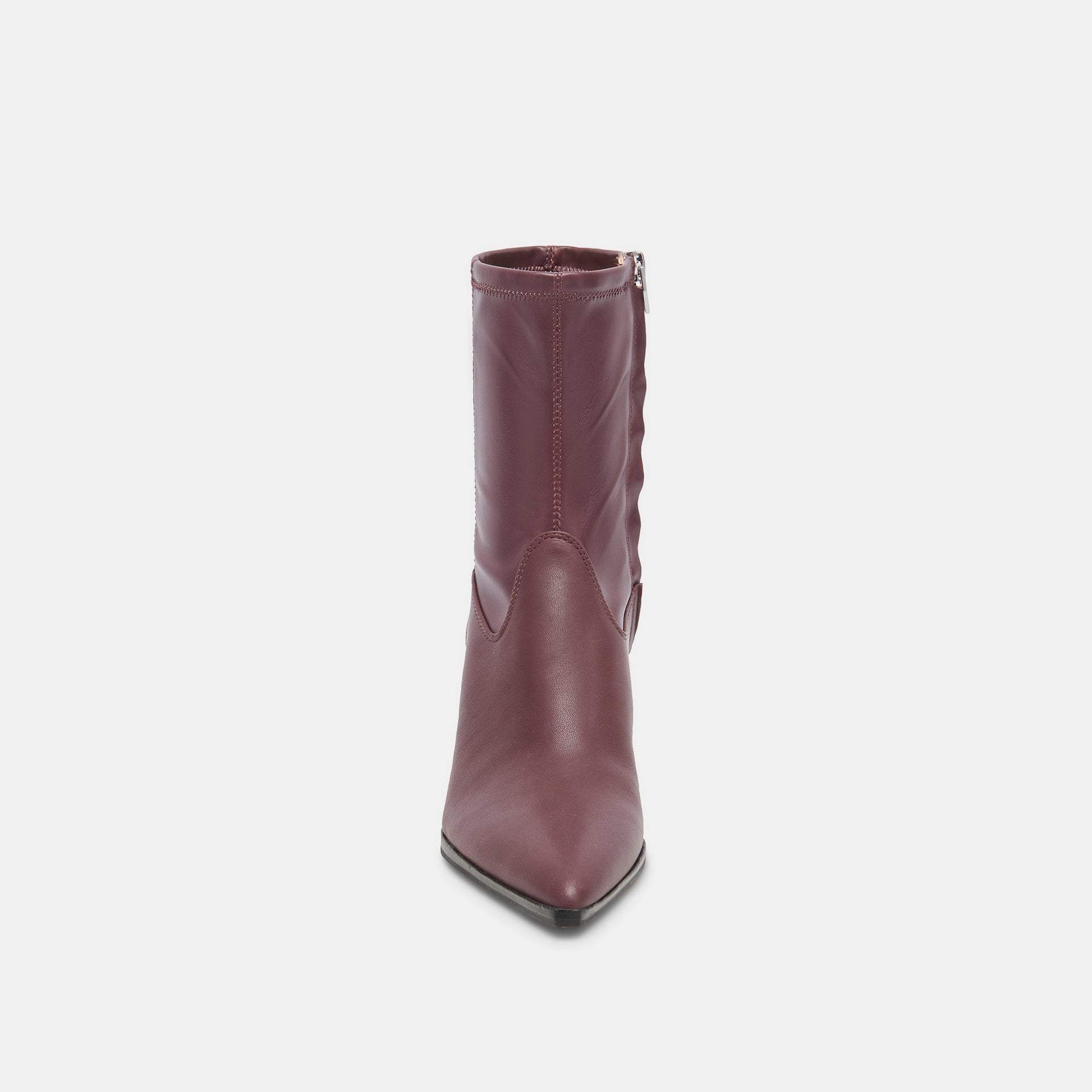 Arya Wine Leather Boots | Rich Leather Wine Boots with Skinny Heel ...