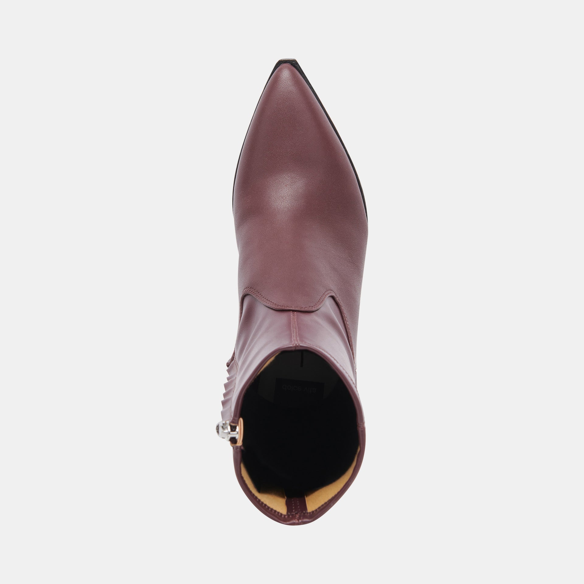 Arya Wine Leather Boots | Rich Leather Wine Boots with Skinny Heel ...