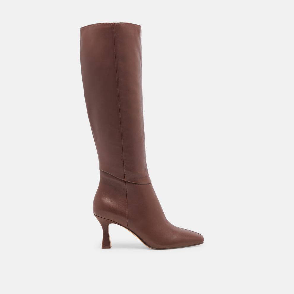 Gyra Extra Wide Calf Chocolate Boots | Leather Wide Calf Boots – Dolce Vita