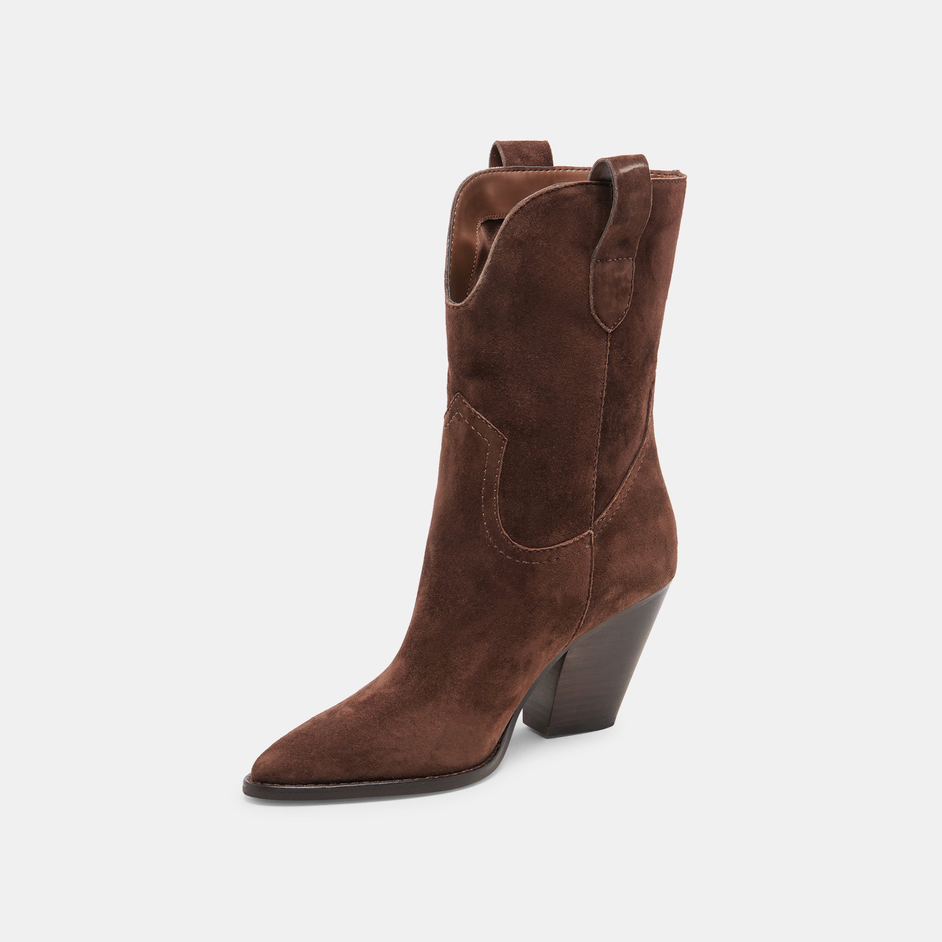 JESSEY BOOTS DK BROWN SUEDE – Dolce Vita