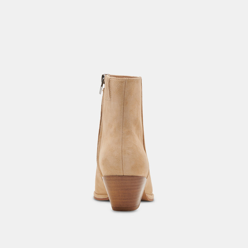 NONAH BOOTIES TAN SUEDE – Dolce Vita