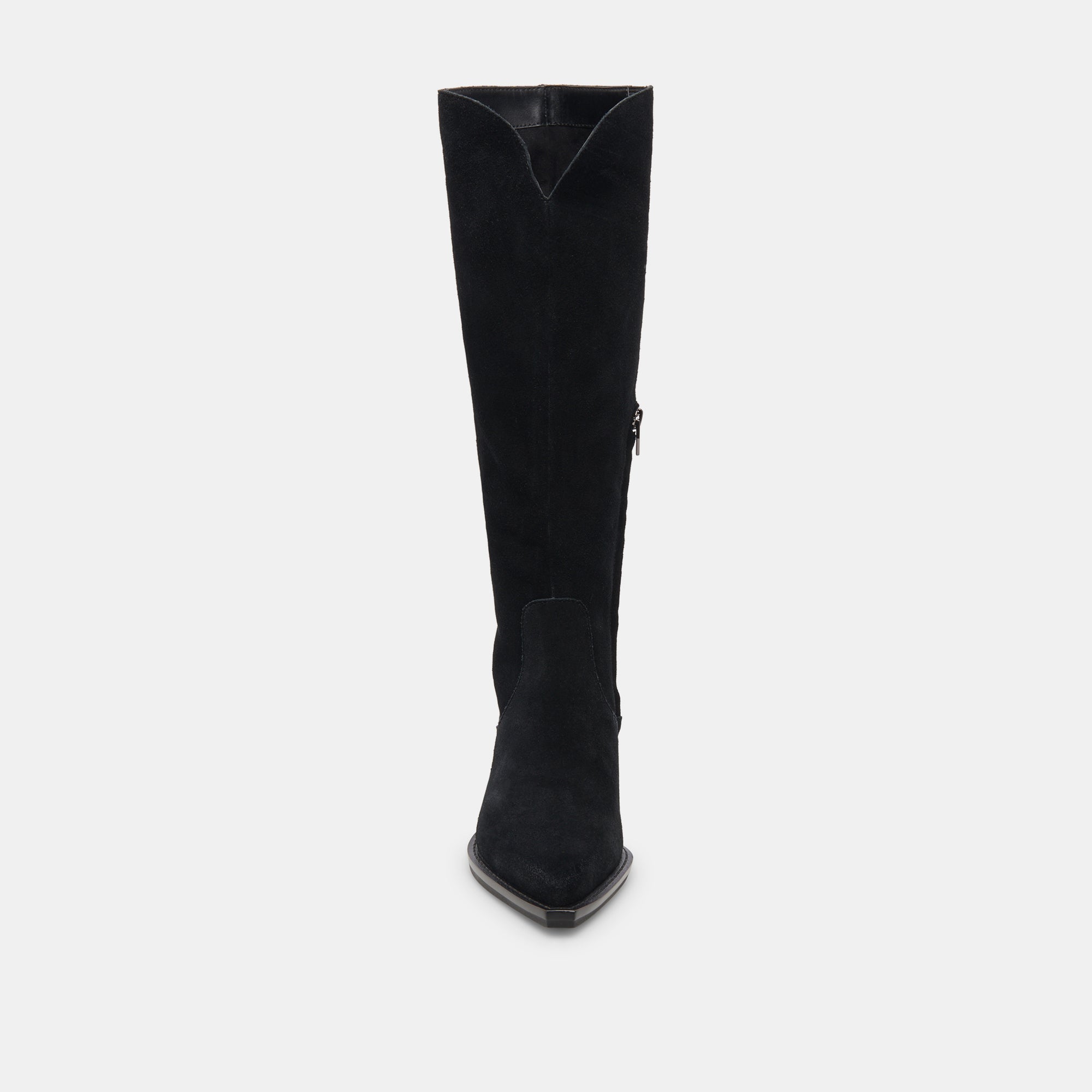 RAJ Wide Calf Boots Onyx Suede | Women's Onyx Suede Knee-High Boots ...