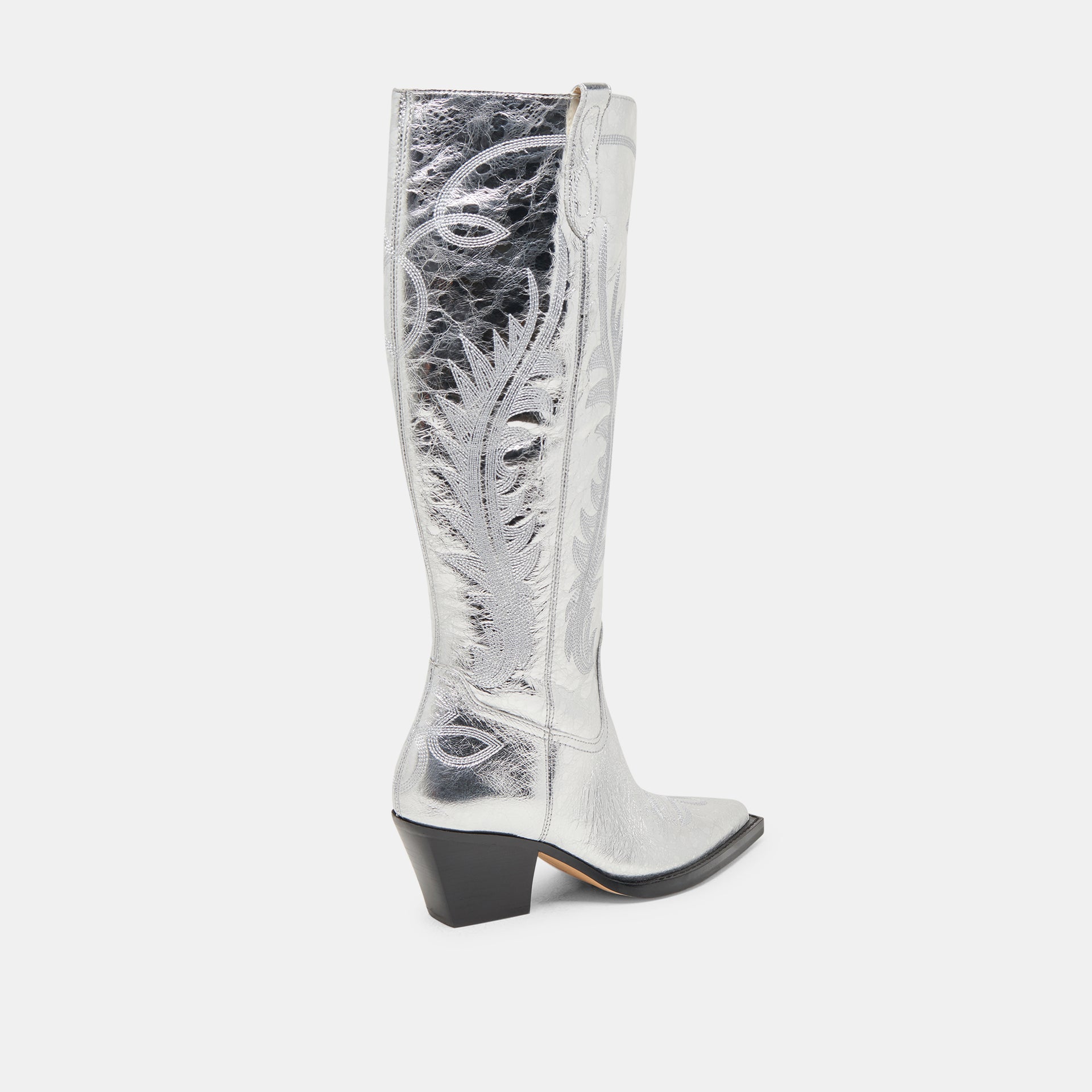 RYATT WIDE CALF BOOTS SILVER DISTRESSED LEATHER – Dolce Vita