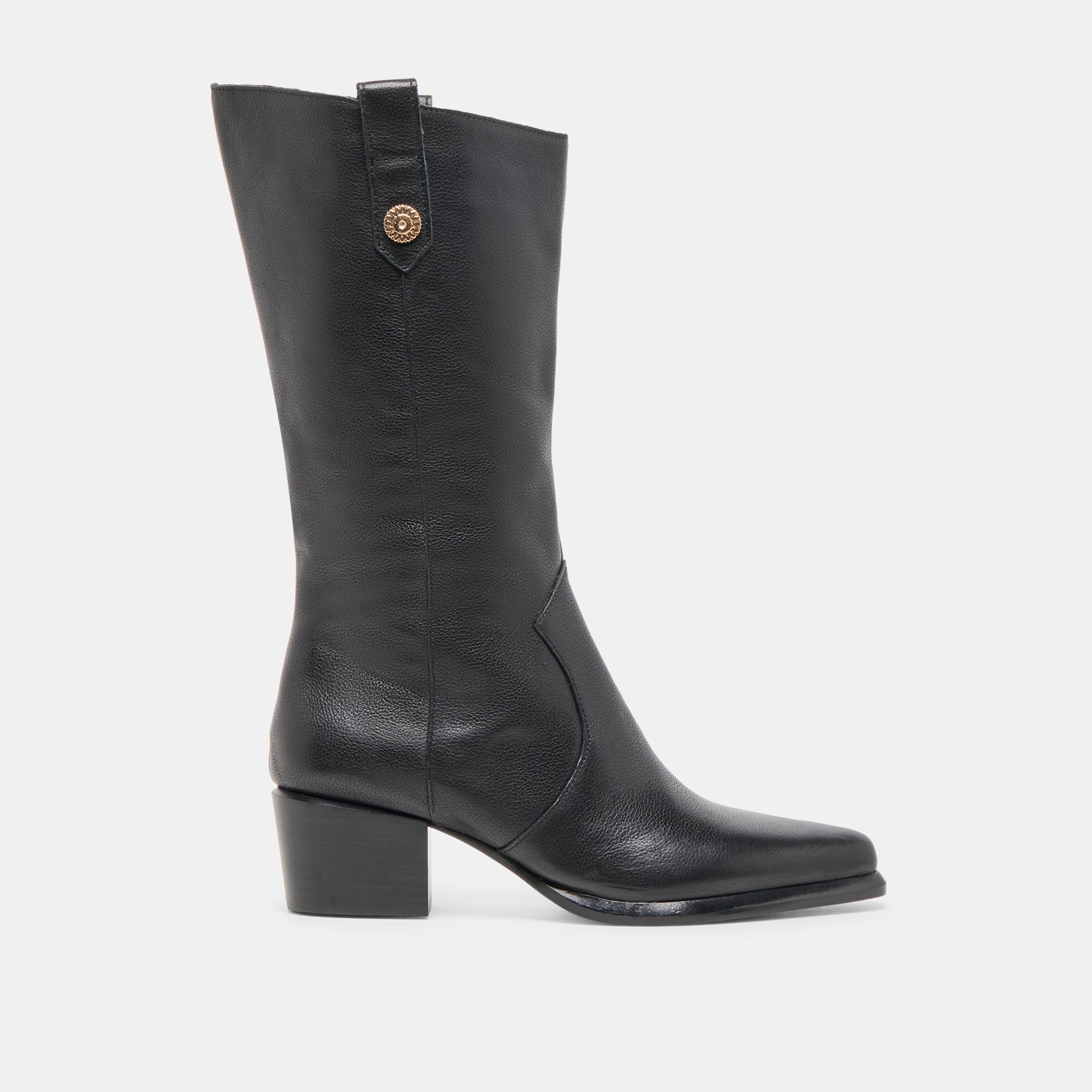 Vern Black Leather Wide Calf Boots | Dolce Vita