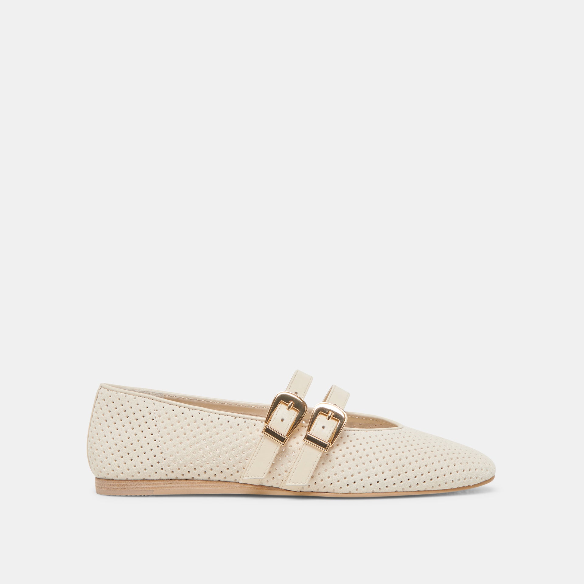 BAYLEE BALLET FLATS BONE PERFORATED SUEDE – Dolce Vita