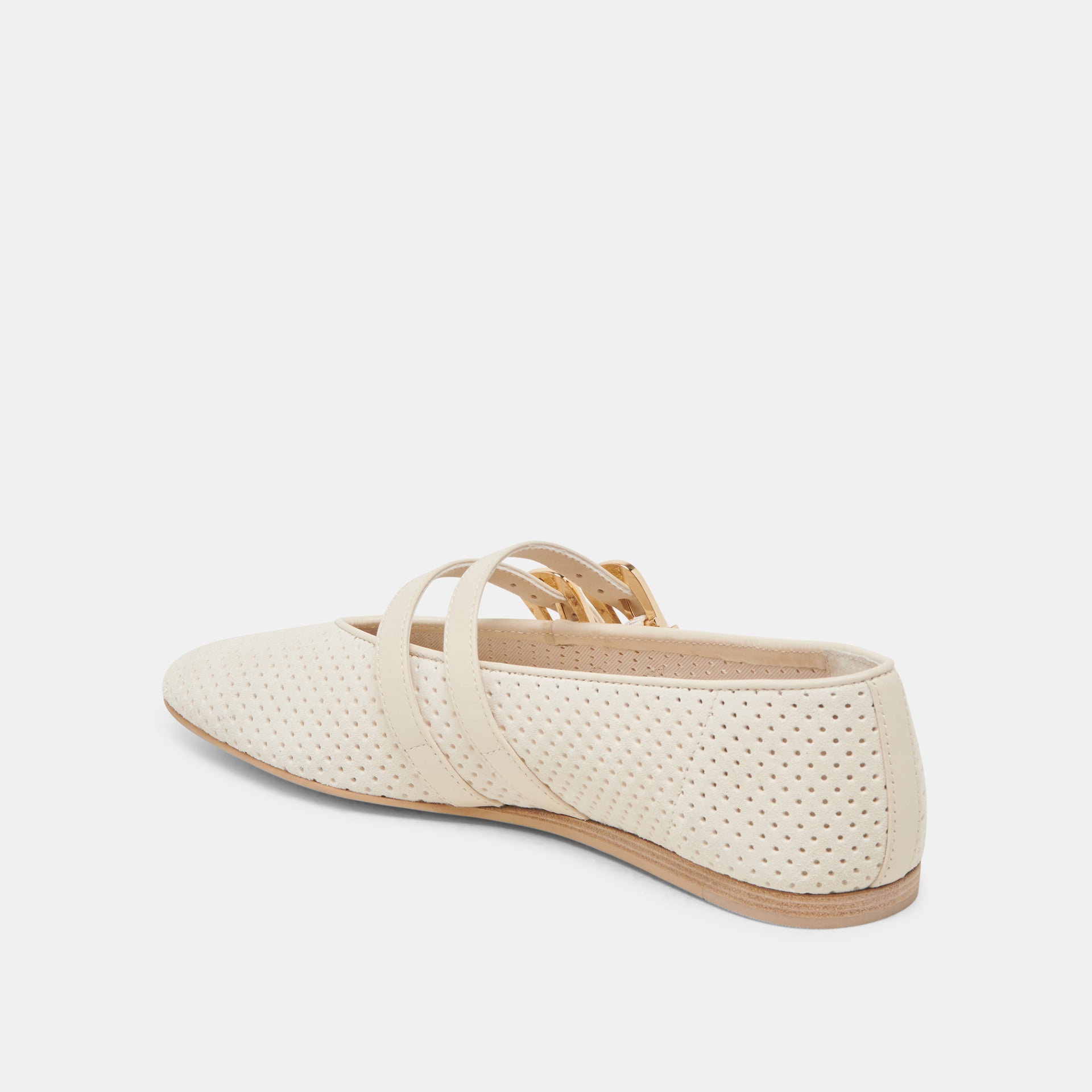 BAYLEE BALLET FLATS BONE PERFORATED SUEDE – Dolce Vita