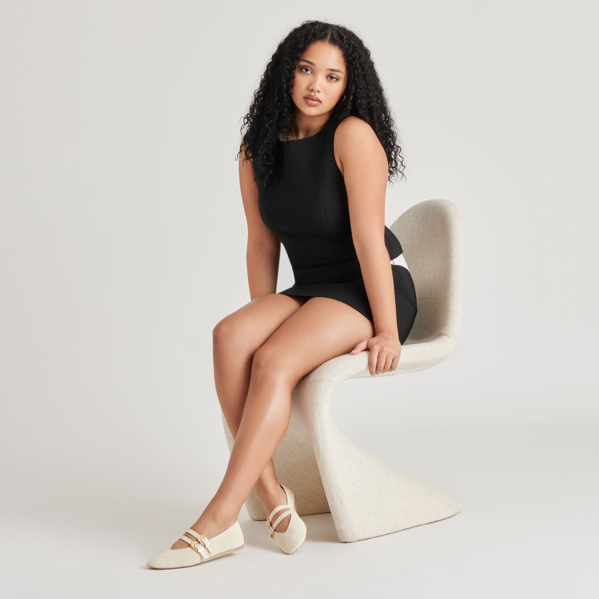 BAYLEE BALLET FLATS BONE PERFORATED SUEDE – Dolce Vita