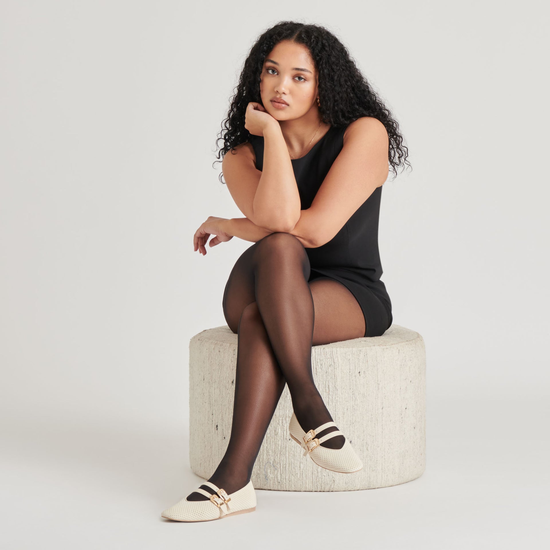 BAYLEE BALLET FLATS BONE PERFORATED SUEDE – Dolce Vita