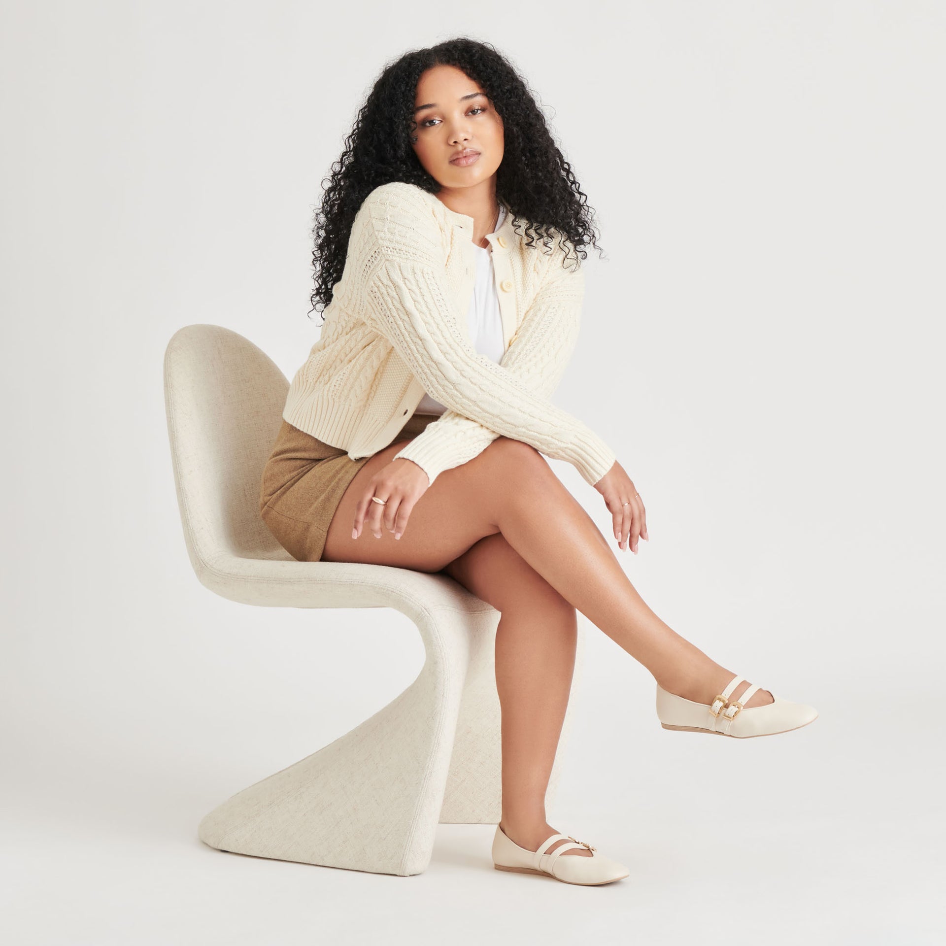 BAYLEE BALLET FLATS IVORY LEATHER – Dolce Vita