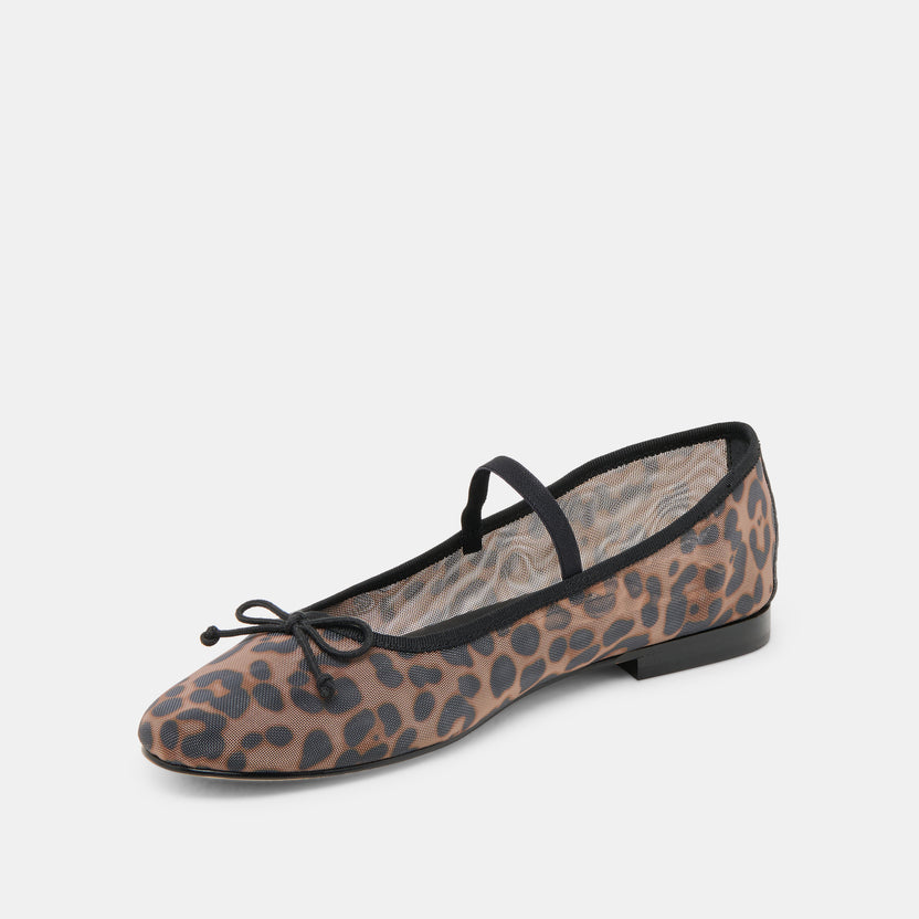 CADEL BALLET FLATS DK LEOPARD MESH – Dolce Vita