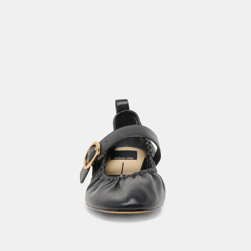 Caely Black Leather Ballet Flats | Dolce Vita