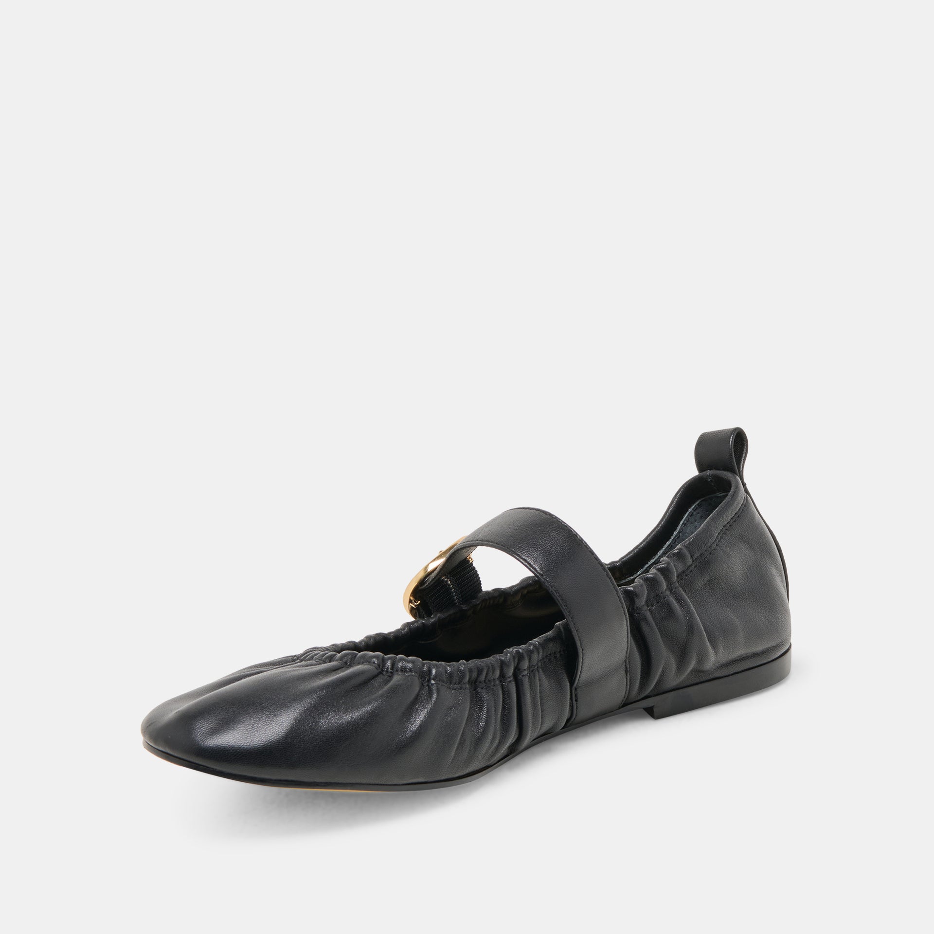 Caely Black Leather Ballet Flats | Dolce Vita