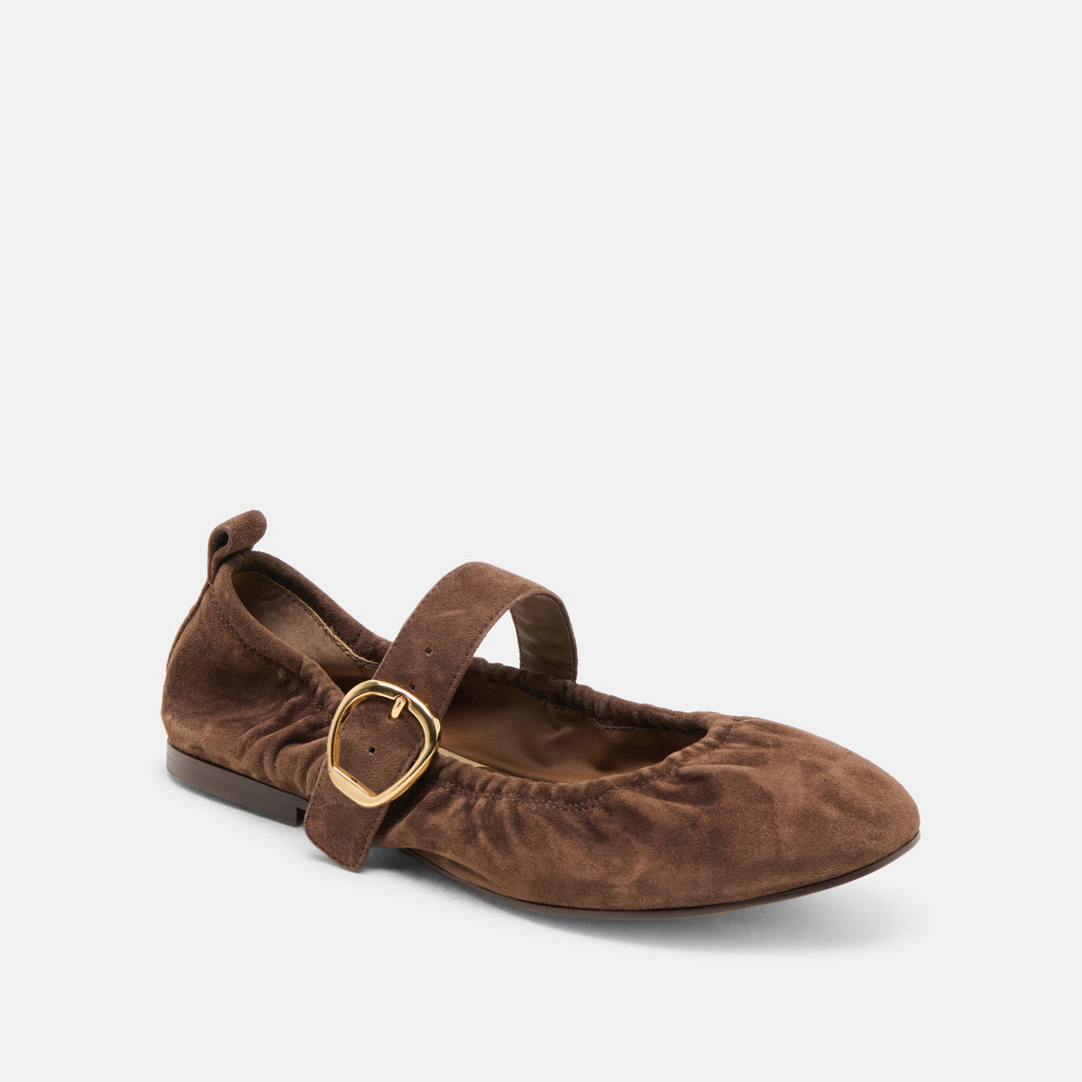 Caely Dk Brown Suede Ballet Flats | Dolce Vita