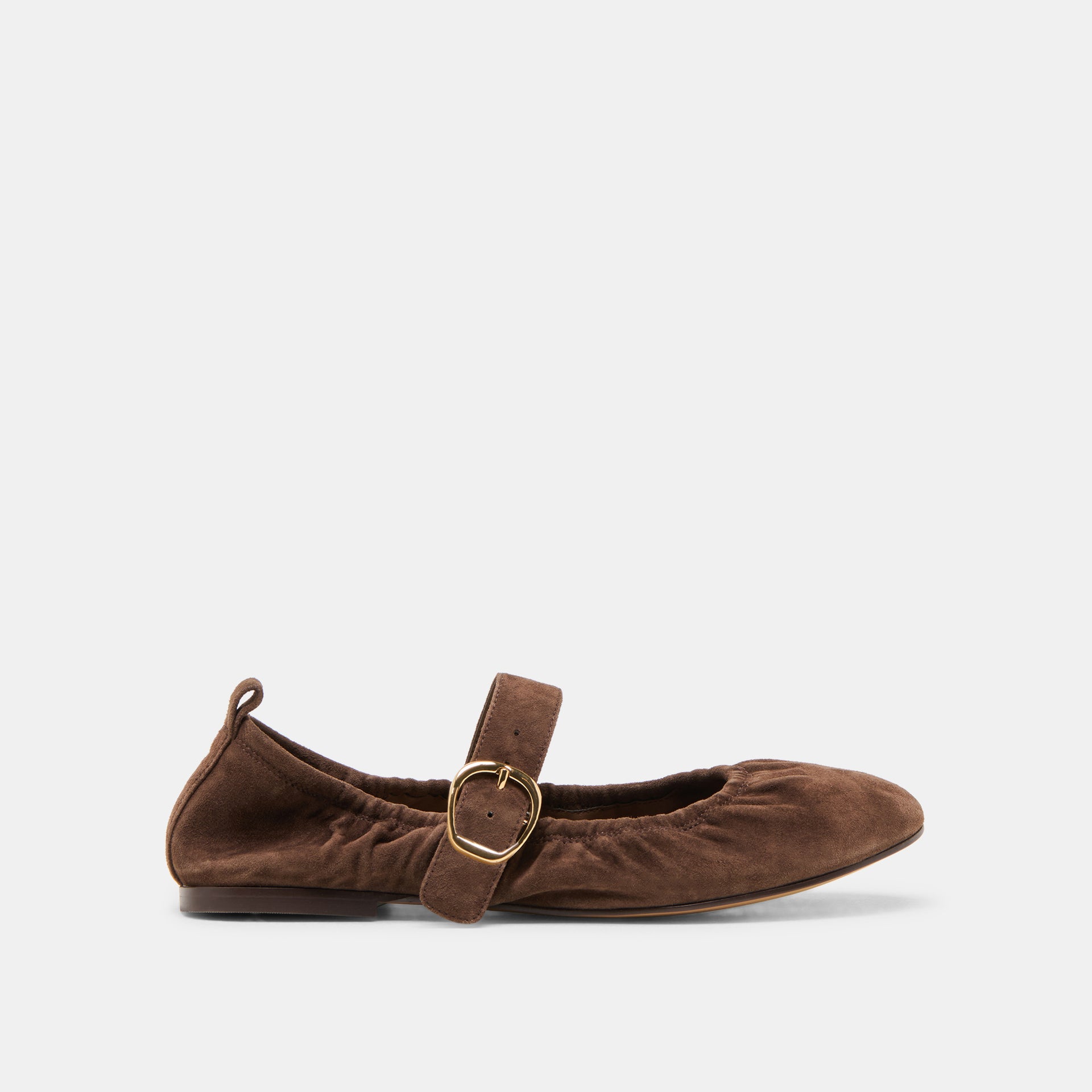 Caely Dk Brown Suede Ballet Flats | Dolce Vita