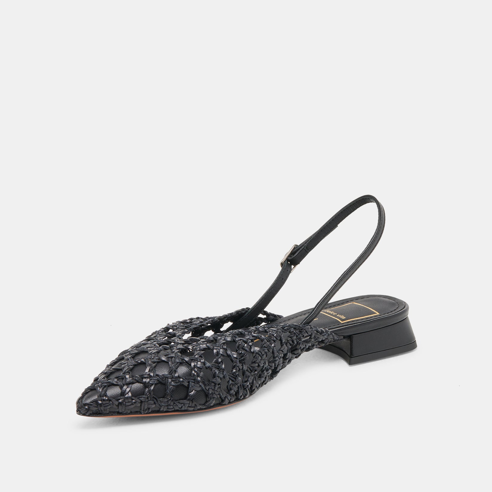CYNDI FLATS BLACK WOVEN – Dolce Vita