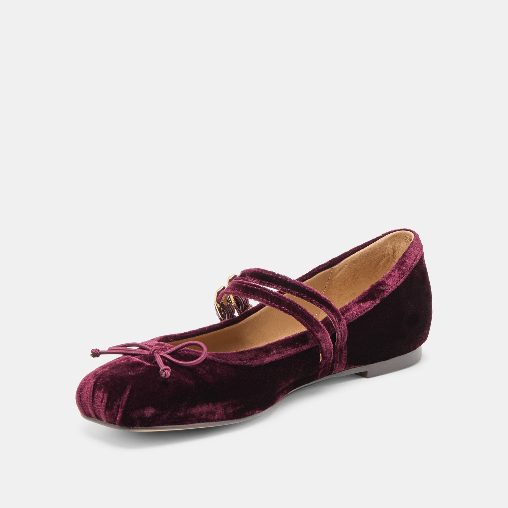 Gibsen Burgundy Velvet Ballet Flats | Dolce Vita