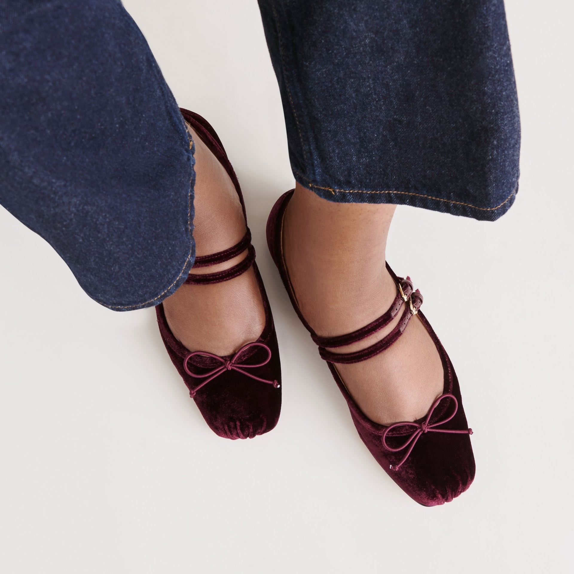 Gibsen Burgundy Velvet Ballet Flats | Dolce Vita