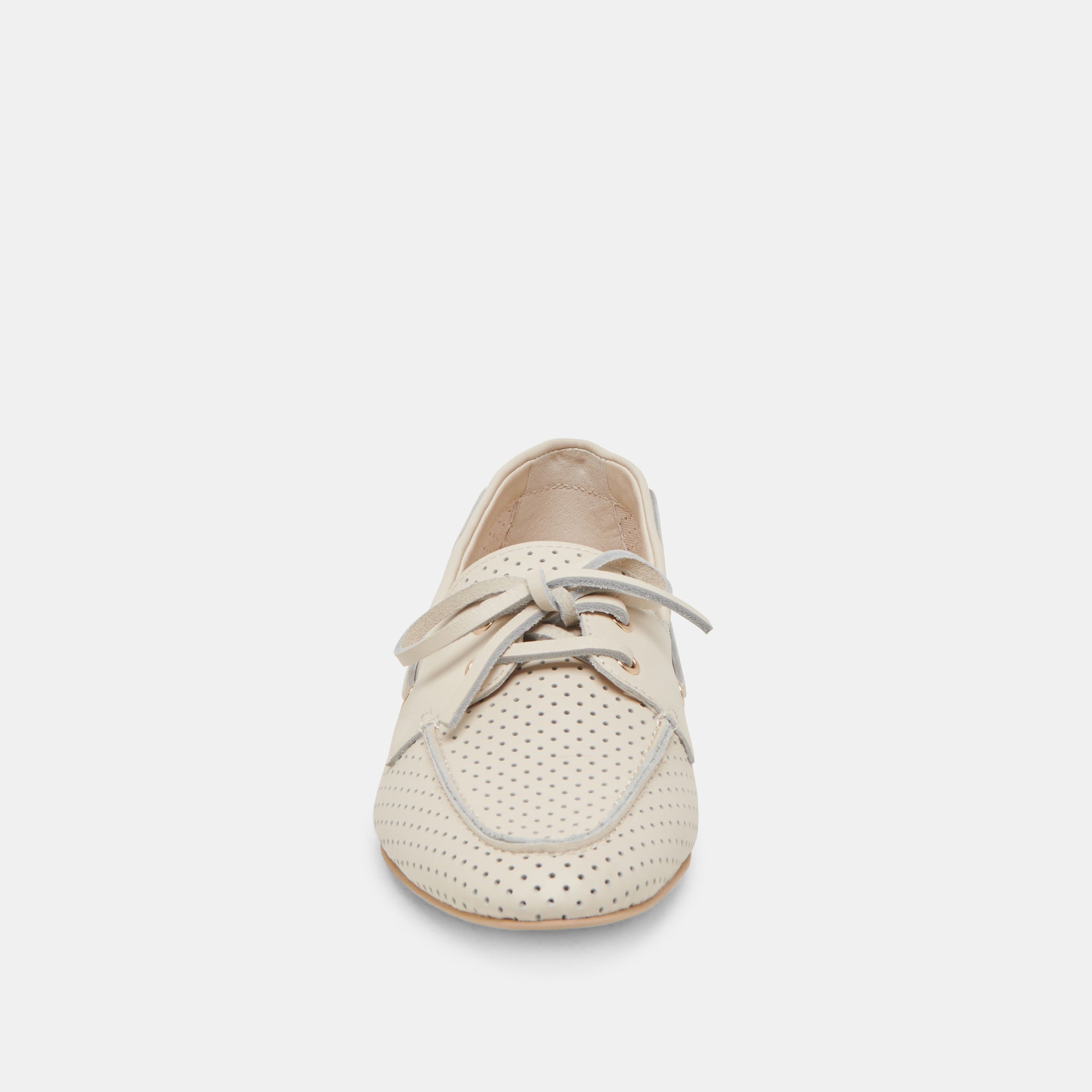 LAKIN LOAFERS IVORY PERFORATED LEATHER – Dolce Vita