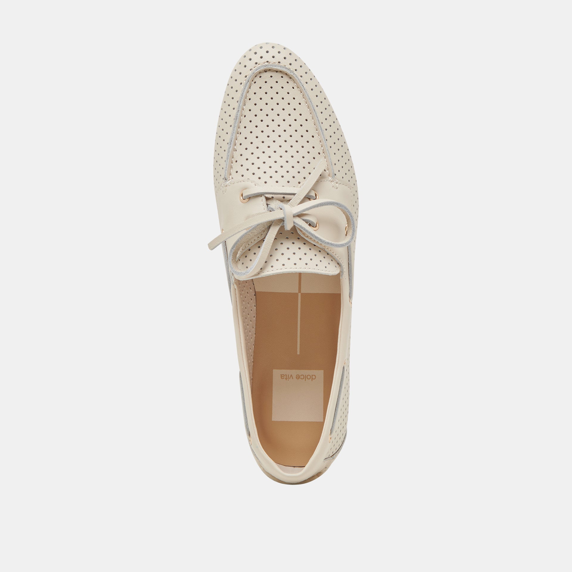 LAKIN LOAFERS IVORY PERFORATED LEATHER – Dolce Vita