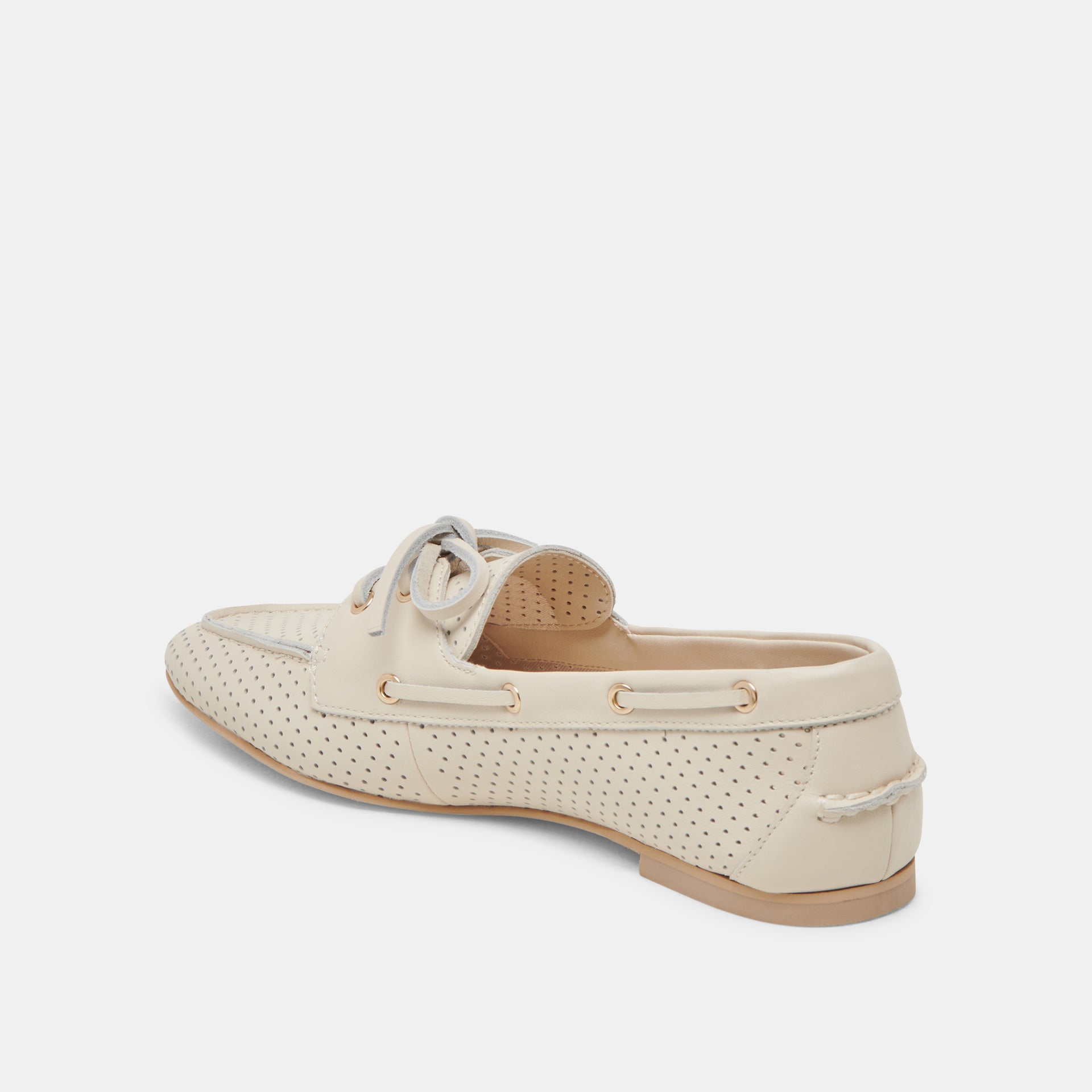 LAKIN LOAFERS IVORY PERFORATED LEATHER – Dolce Vita