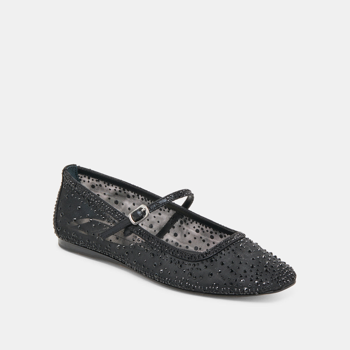 REYES CRYSTAL BALLET FLATS BLACK MESH – Dolce Vita