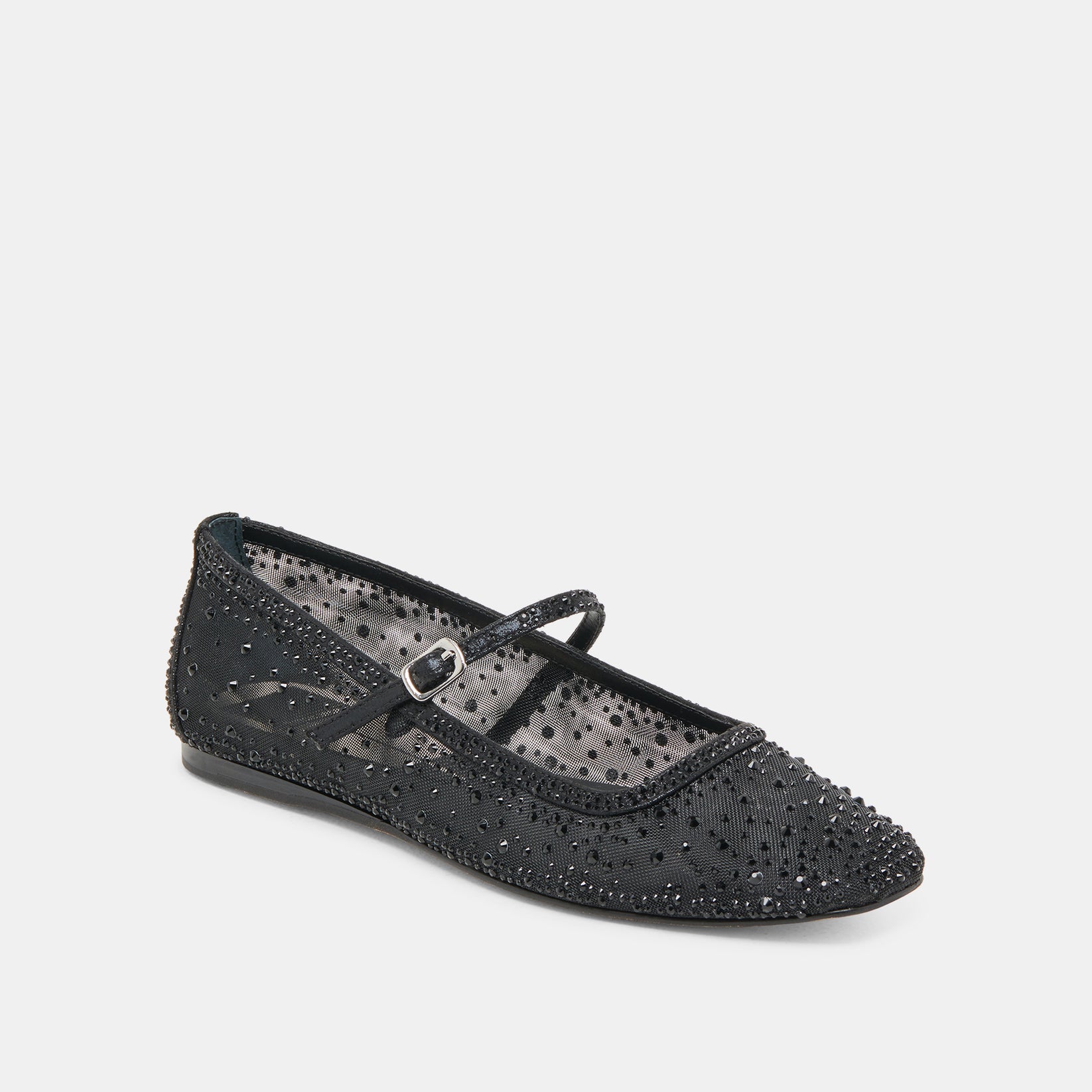 REYES CRYSTAL BALLET FLATS BLACK MESH – Dolce Vita