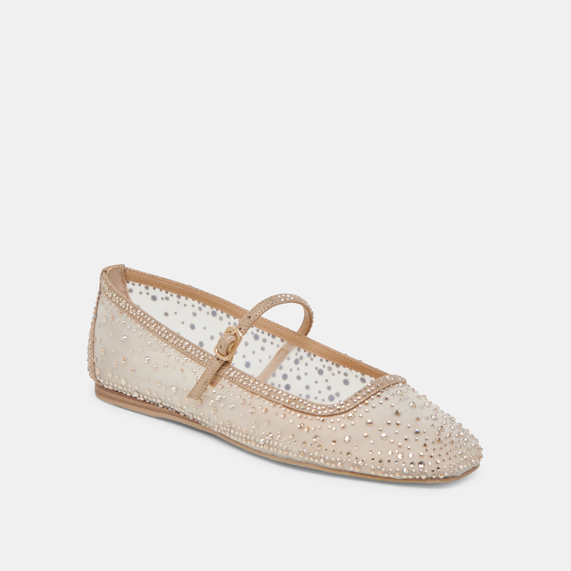 REYES CRYSTAL BALLET FLATS GOLD MESH – Dolce Vita