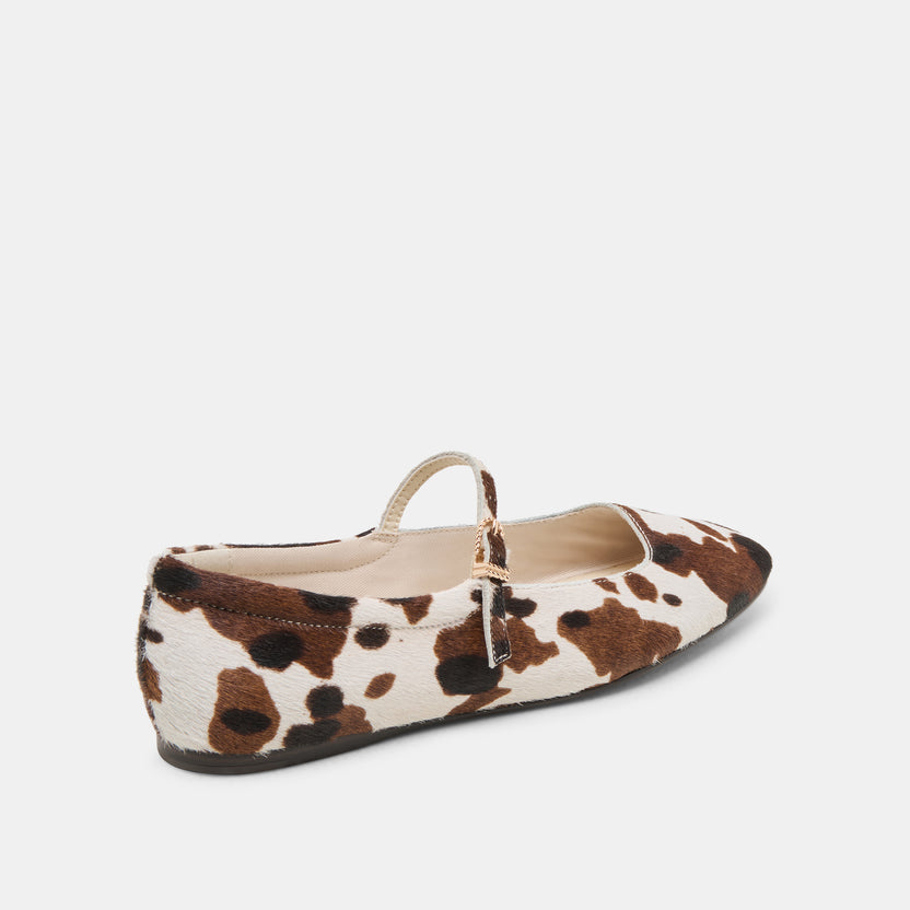 Reyes Cocoa Taurus Calf Hair Ballet Flats | Dolce Vita