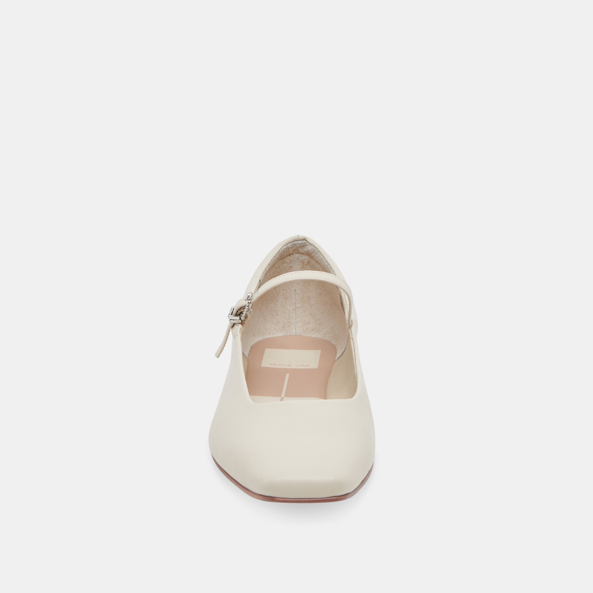 Reyes Wide Ballet Flats Ivory Leather | Ivory Ballet Flats – Dolce Vita
