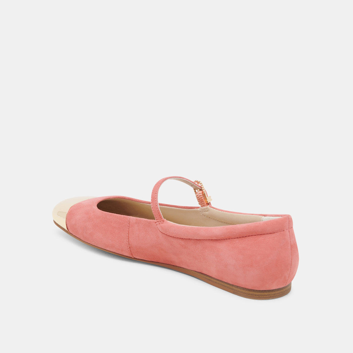 REYES TOE CAP BALLET FLATS CORAL SUEDE – Dolce Vita