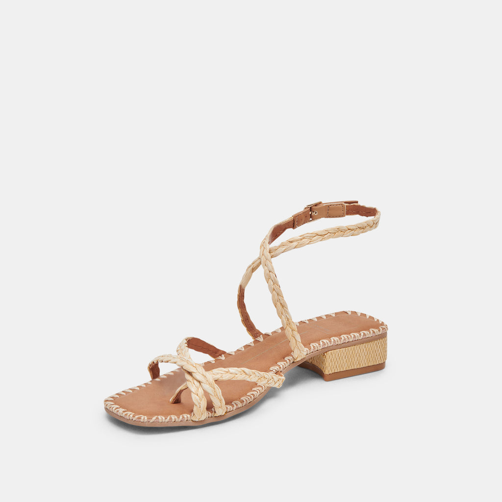 BRINN SANDALS LT NATURAL RAFFIA – Dolce Vita