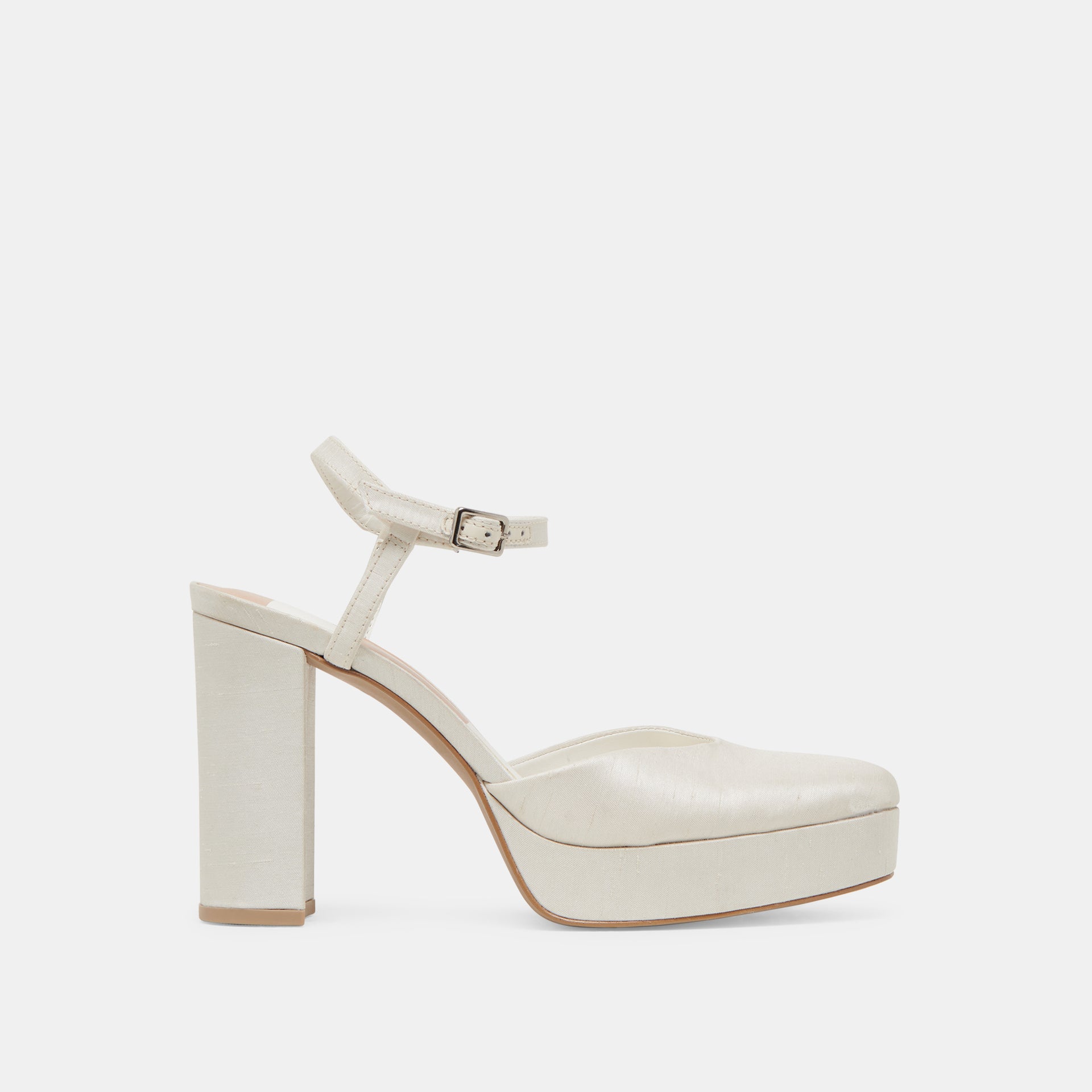 CLAUD HEELS WHITE SATIN – Dolce Vita