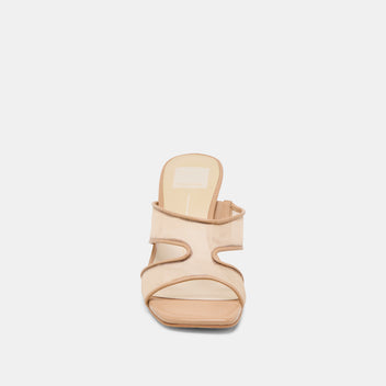 Gitel Wide Light Tan Mesh Heels | Dolce Vita