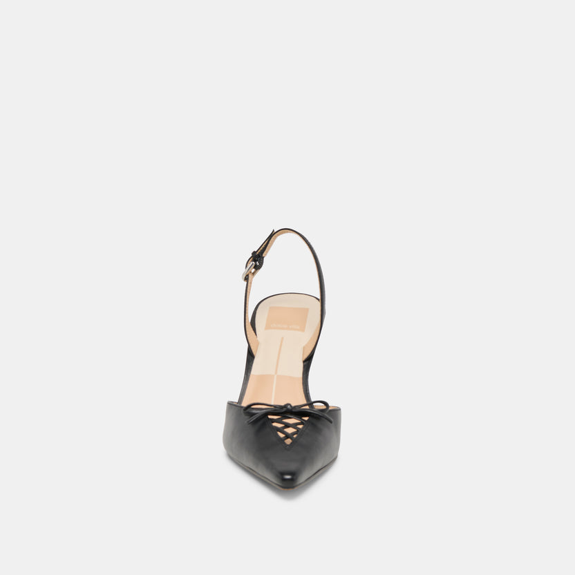 Hamya Black Leather Heels | Dolce Vita