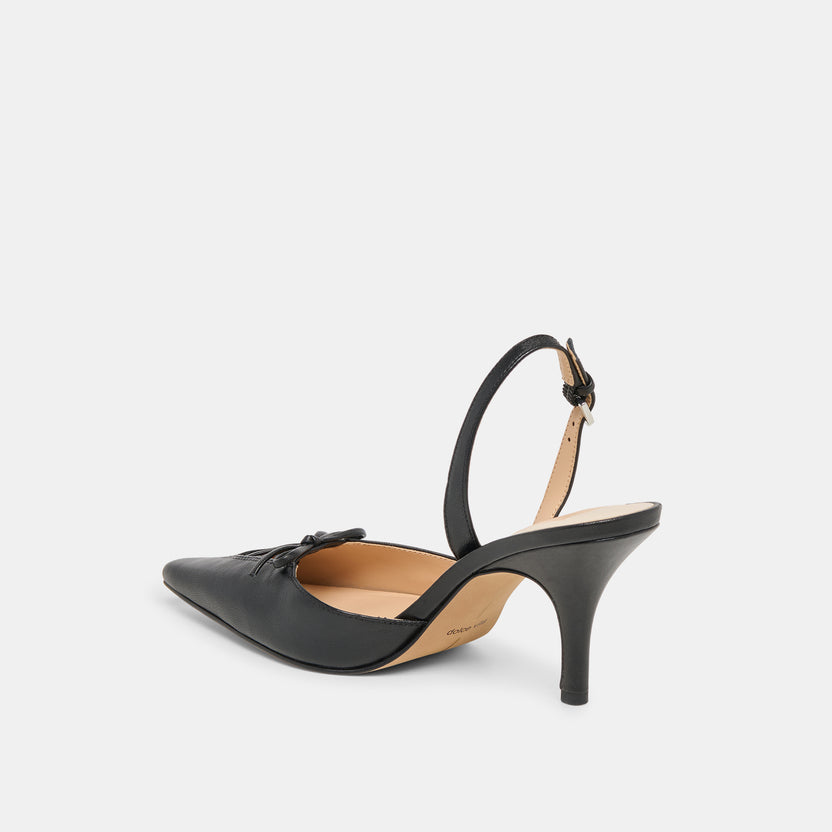 Hamya Black Leather Heels | Dolce Vita