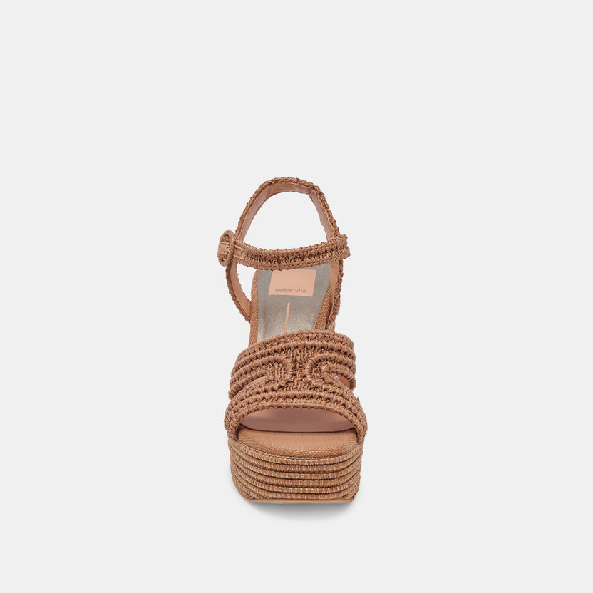 LACYE HEELS BROWN WOVEN – Dolce Vita