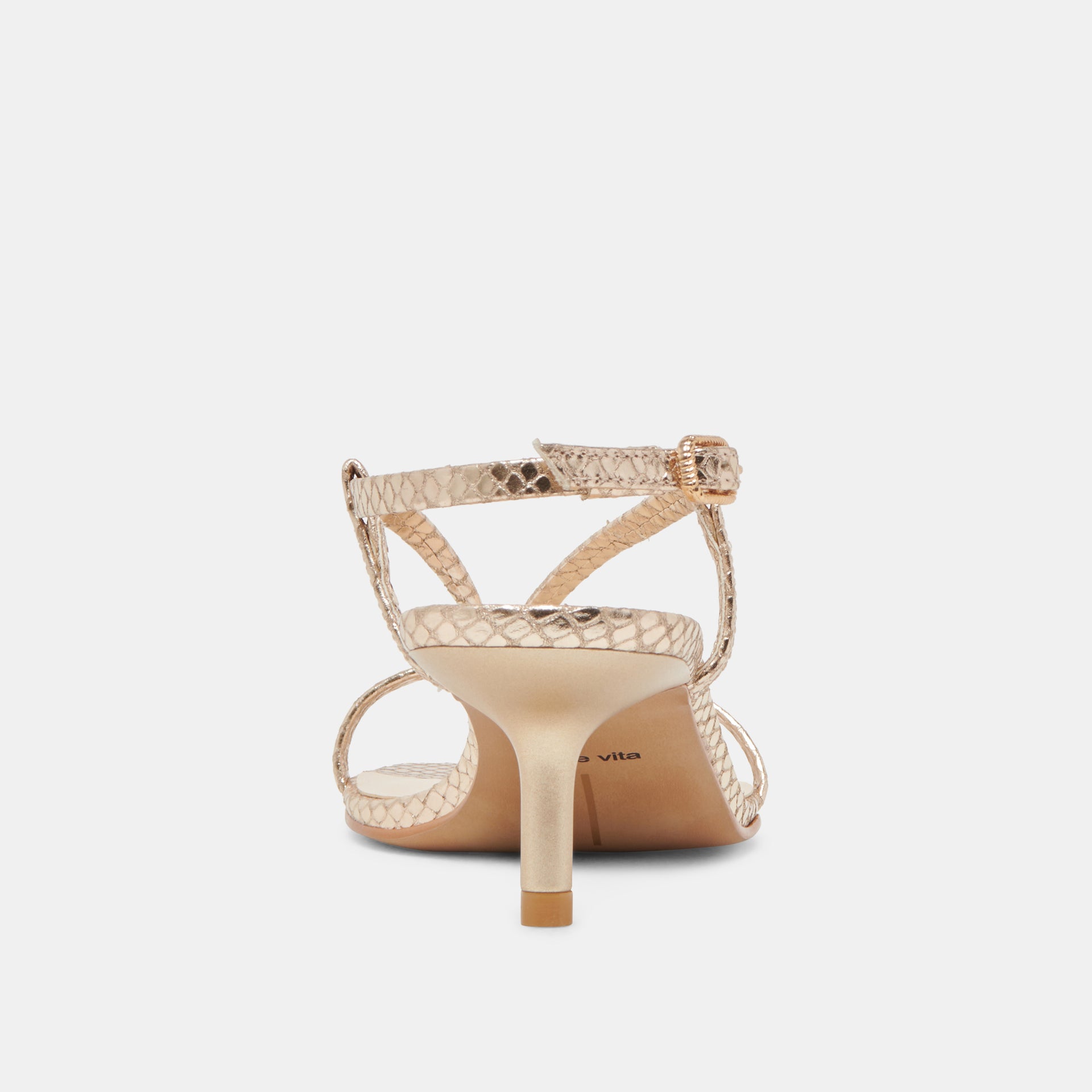 LAURY HEELS CHAMPAGNE EMBOSSED LEATHER – Dolce Vita