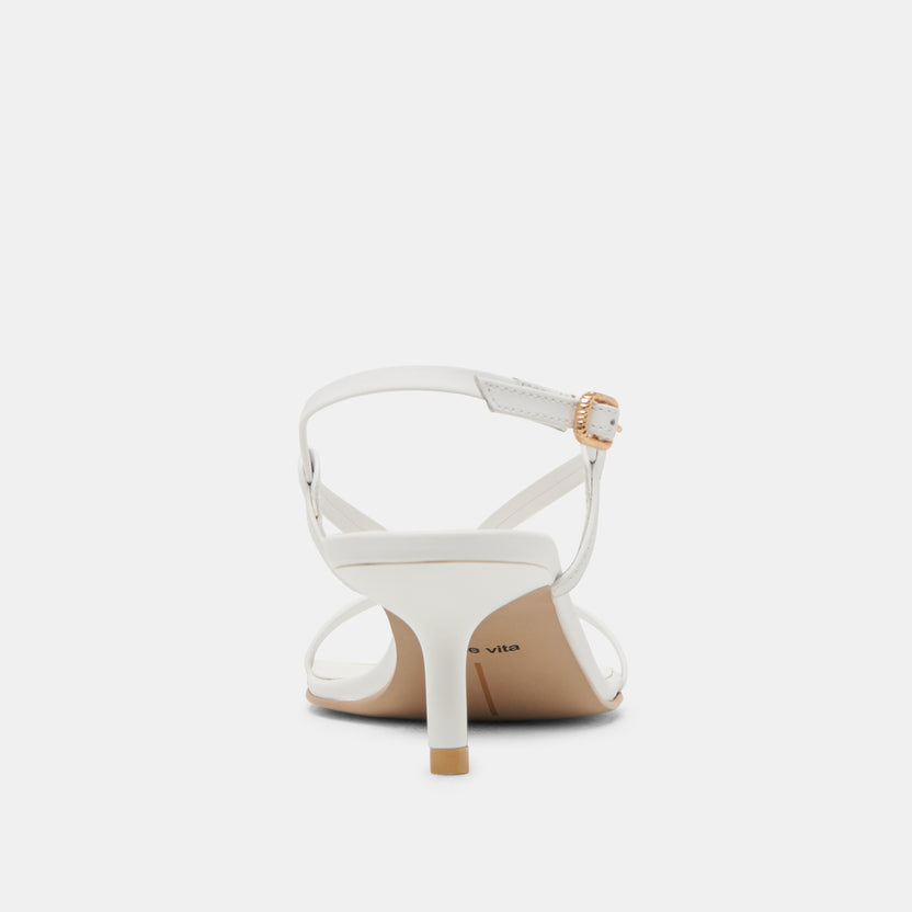 LAURY HEELS TRUE WHITE LEATHER – Dolce Vita