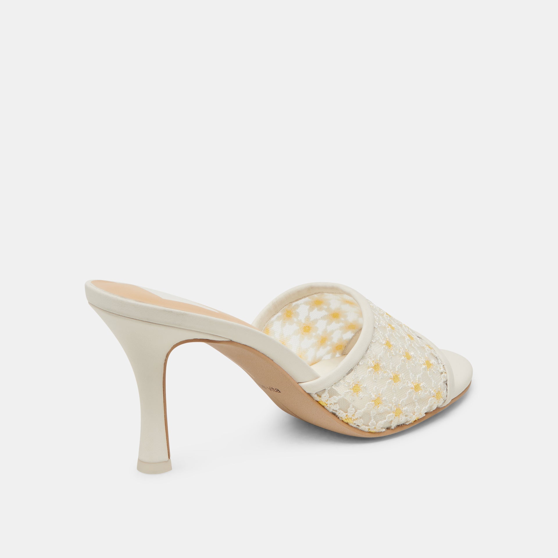 LAVENA FLORAL HEELS WHITE YELLOW FLORAL MESH – Dolce Vita