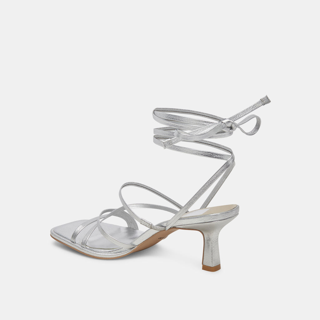 MALABO HEELS SILVER METALLIC LEATHER – Dolce Vita