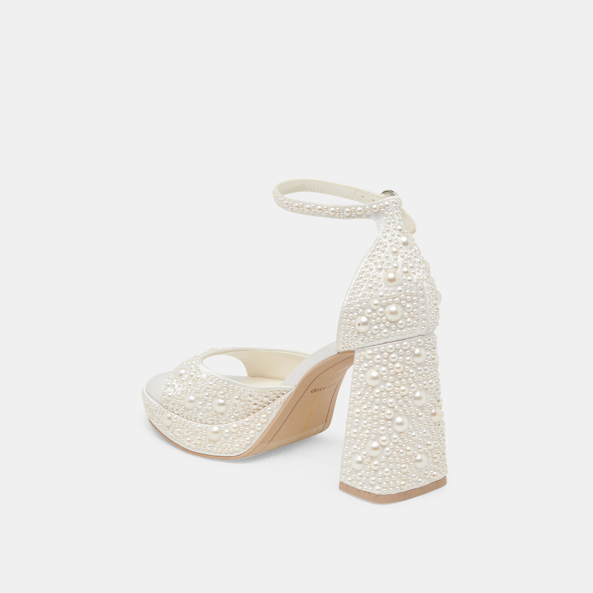 PANDRO PEARL HEELS TRUE WHITE SATIN – Dolce Vita