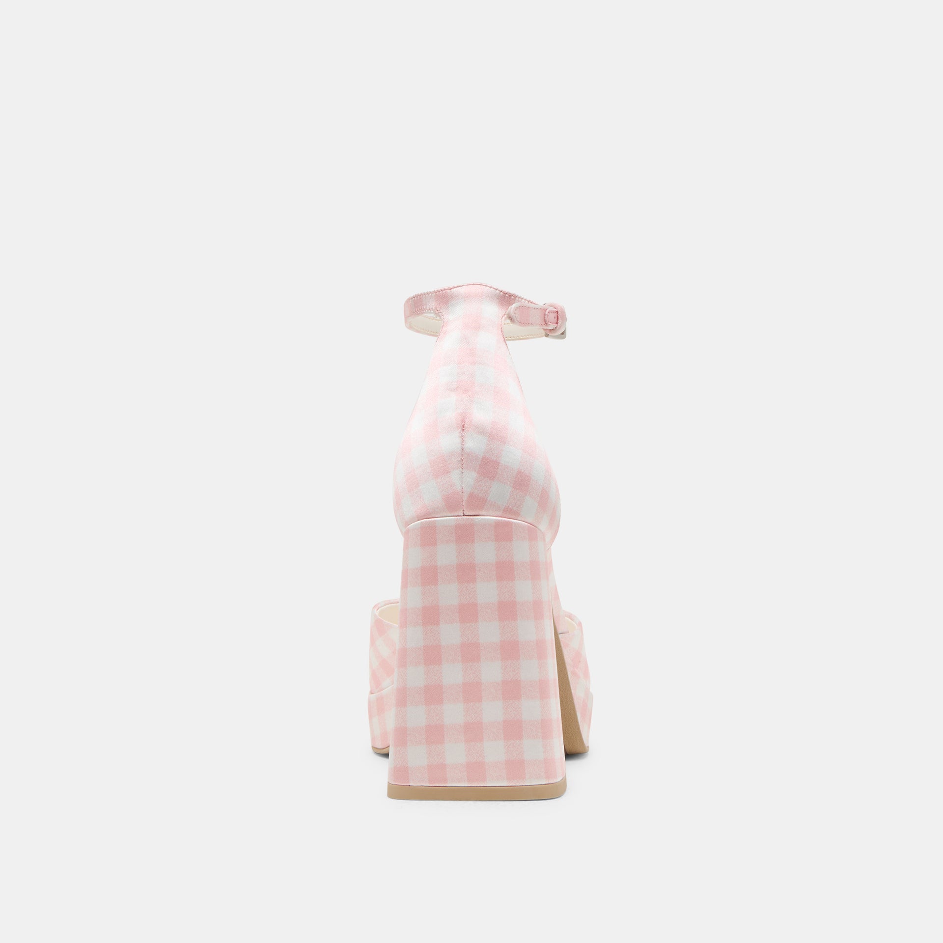 Reyes X Byrdie Golf Pink Plaid Gingham Heels | Dolce Vita