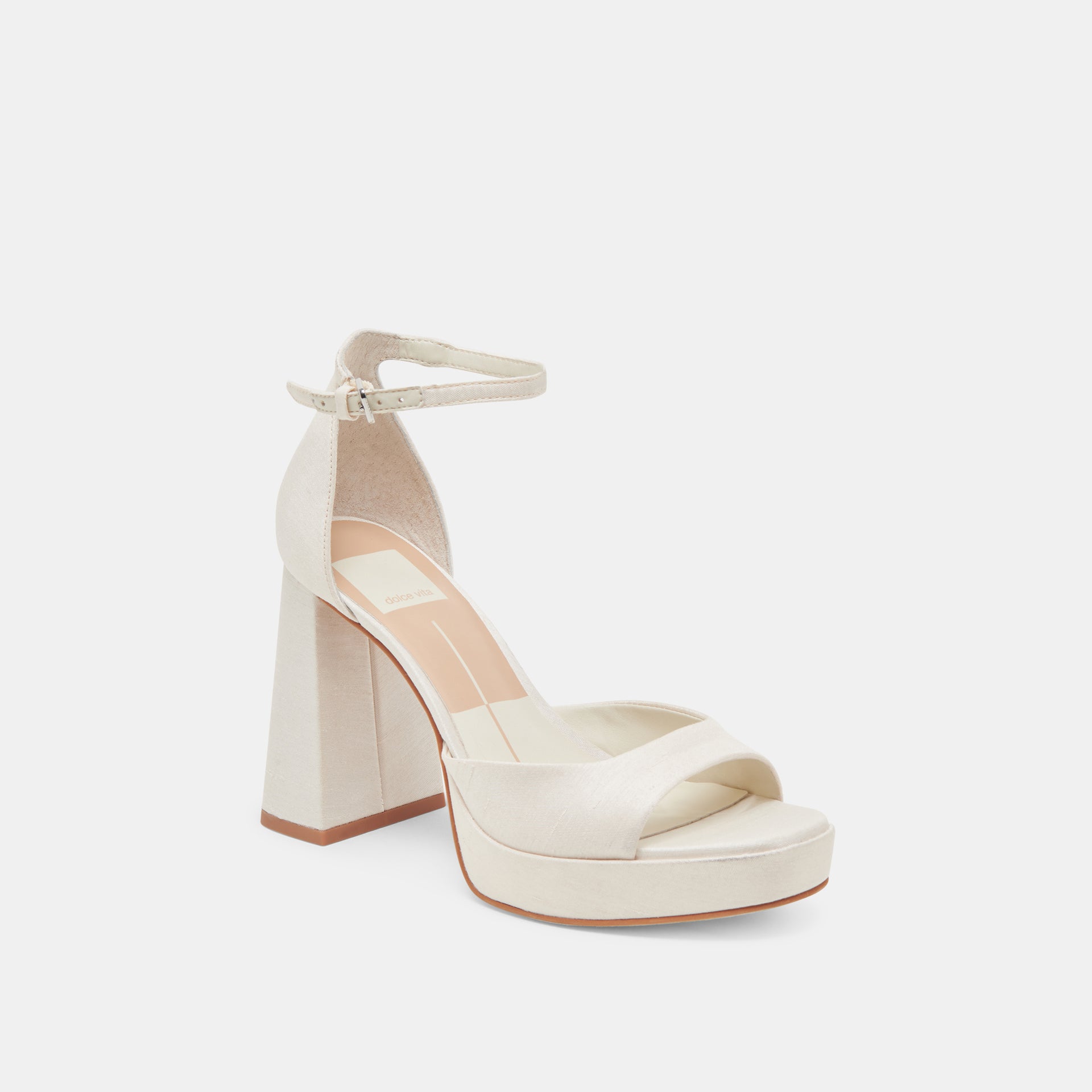 PANDRO HEELS WHITE SATIN – Dolce Vita
