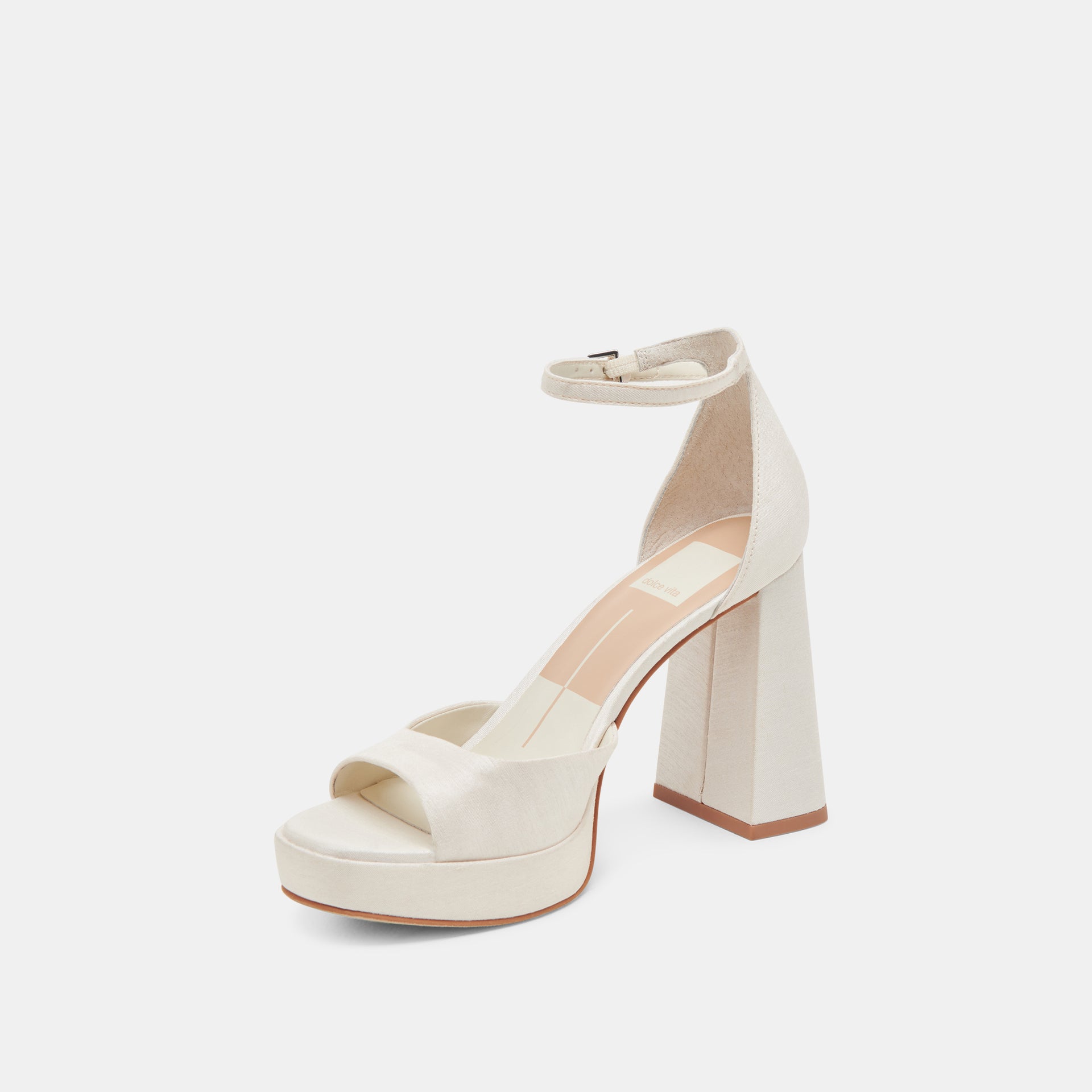 PANDRO HEELS WHITE SATIN – Dolce Vita
