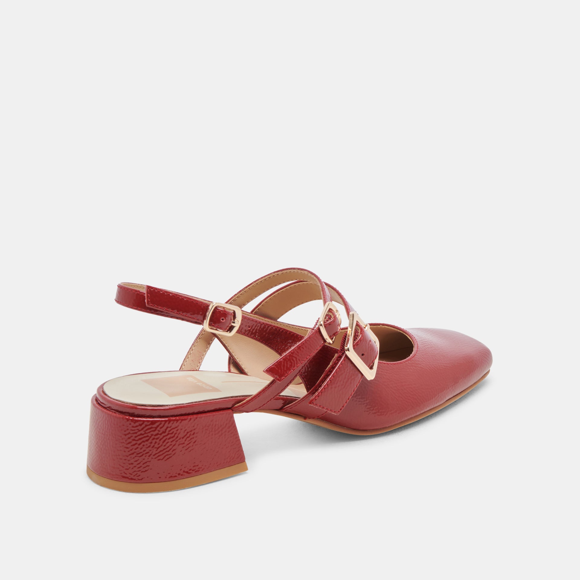 PATZY HEELS CRIMSON CRINKLE PATENT LEATHER – Dolce Vita