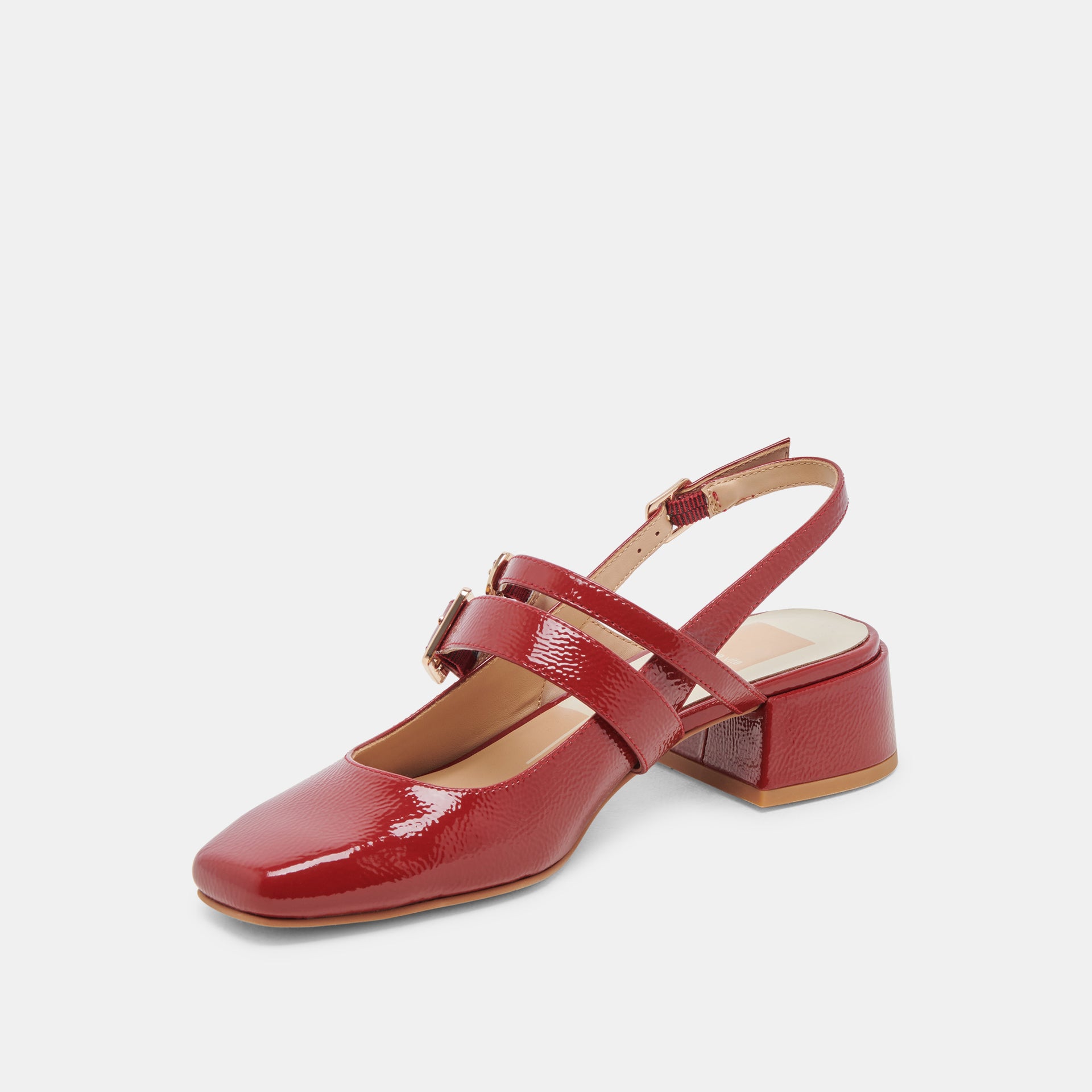 PATZY HEELS CRIMSON CRINKLE PATENT LEATHER – Dolce Vita