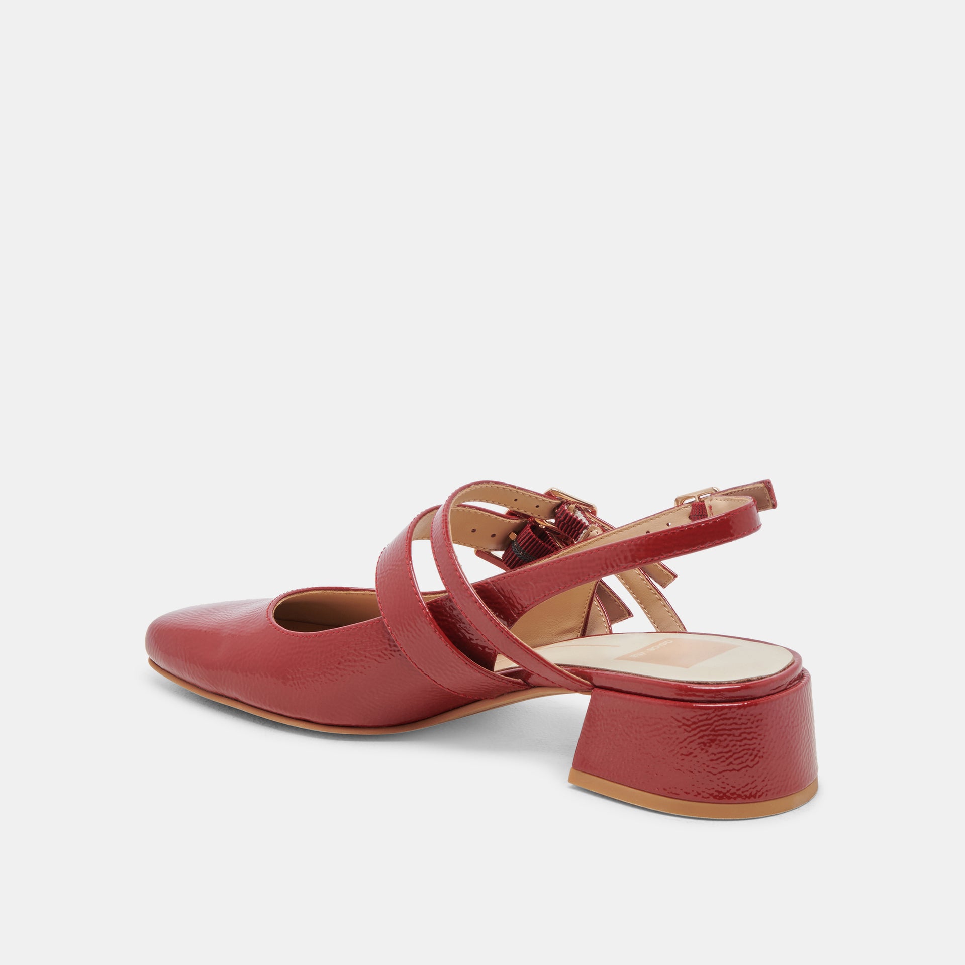 PATZY HEELS CRIMSON CRINKLE PATENT LEATHER – Dolce Vita