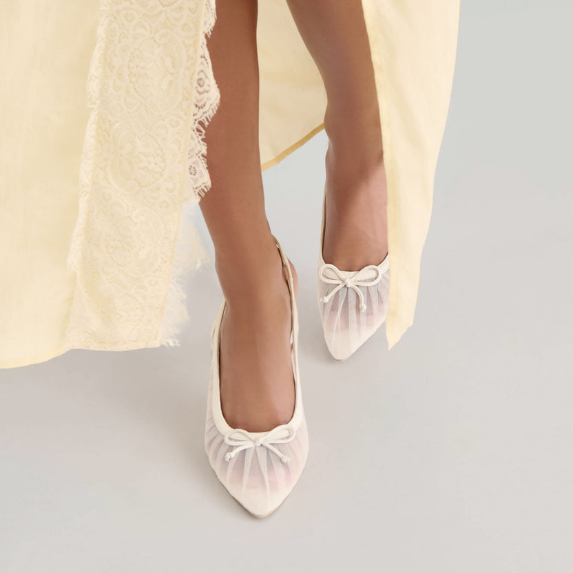 Yela White Tulle Heels | Dolce Vita