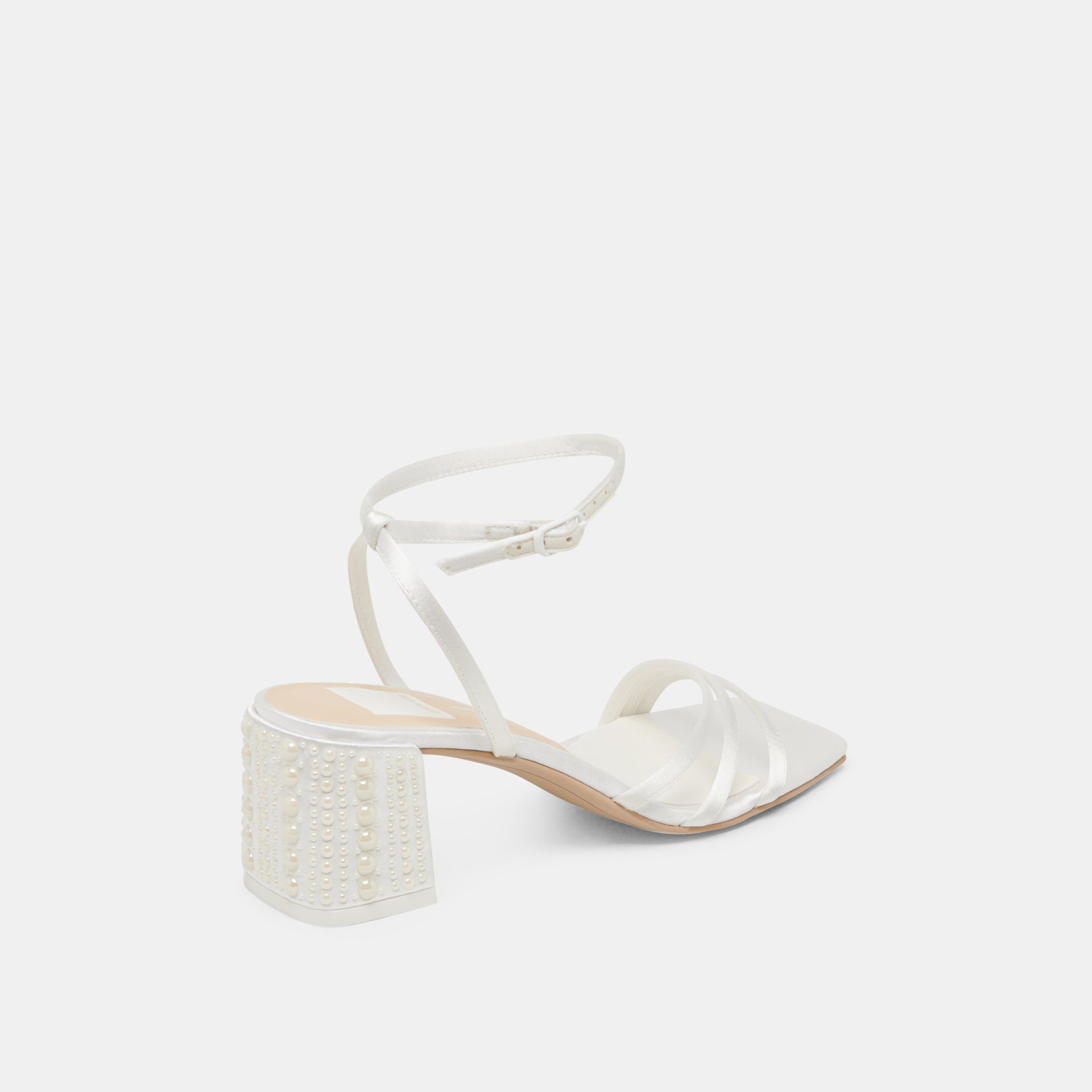 YSABEL PEARL HEELS TRUE WHITE SATIN – Dolce Vita